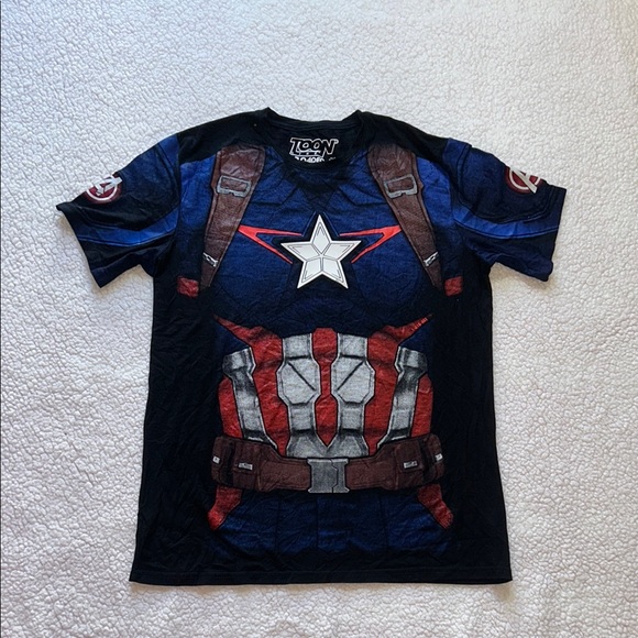 Toon Line Reloaded | Shirts | Mens Marvel Heroic Shield Graphic Tee ...